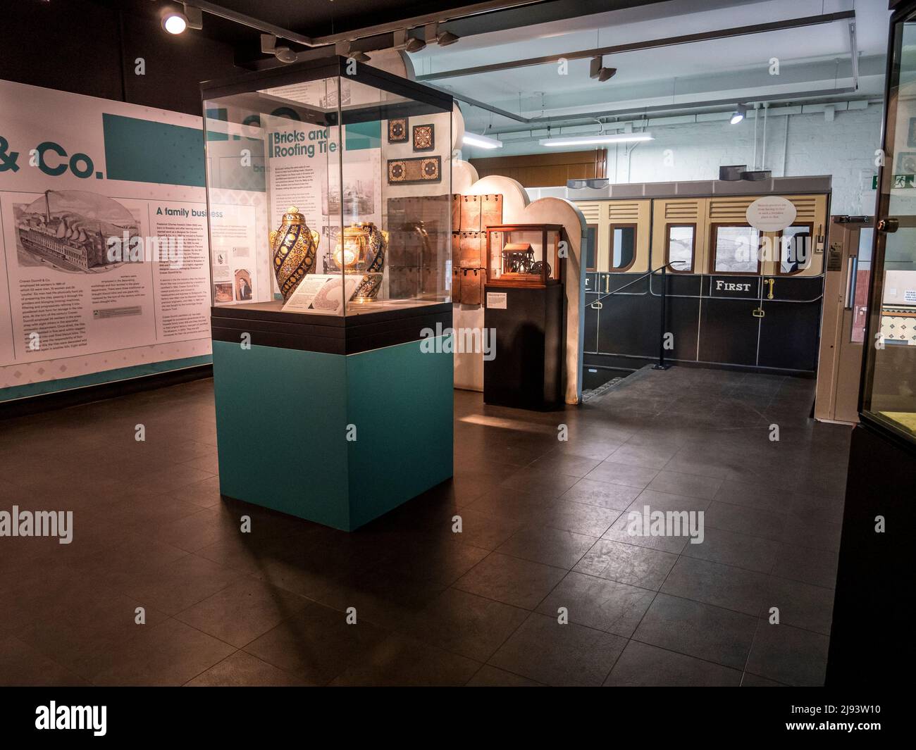 This colourful image is of various wall panel displays at Jackfield ...