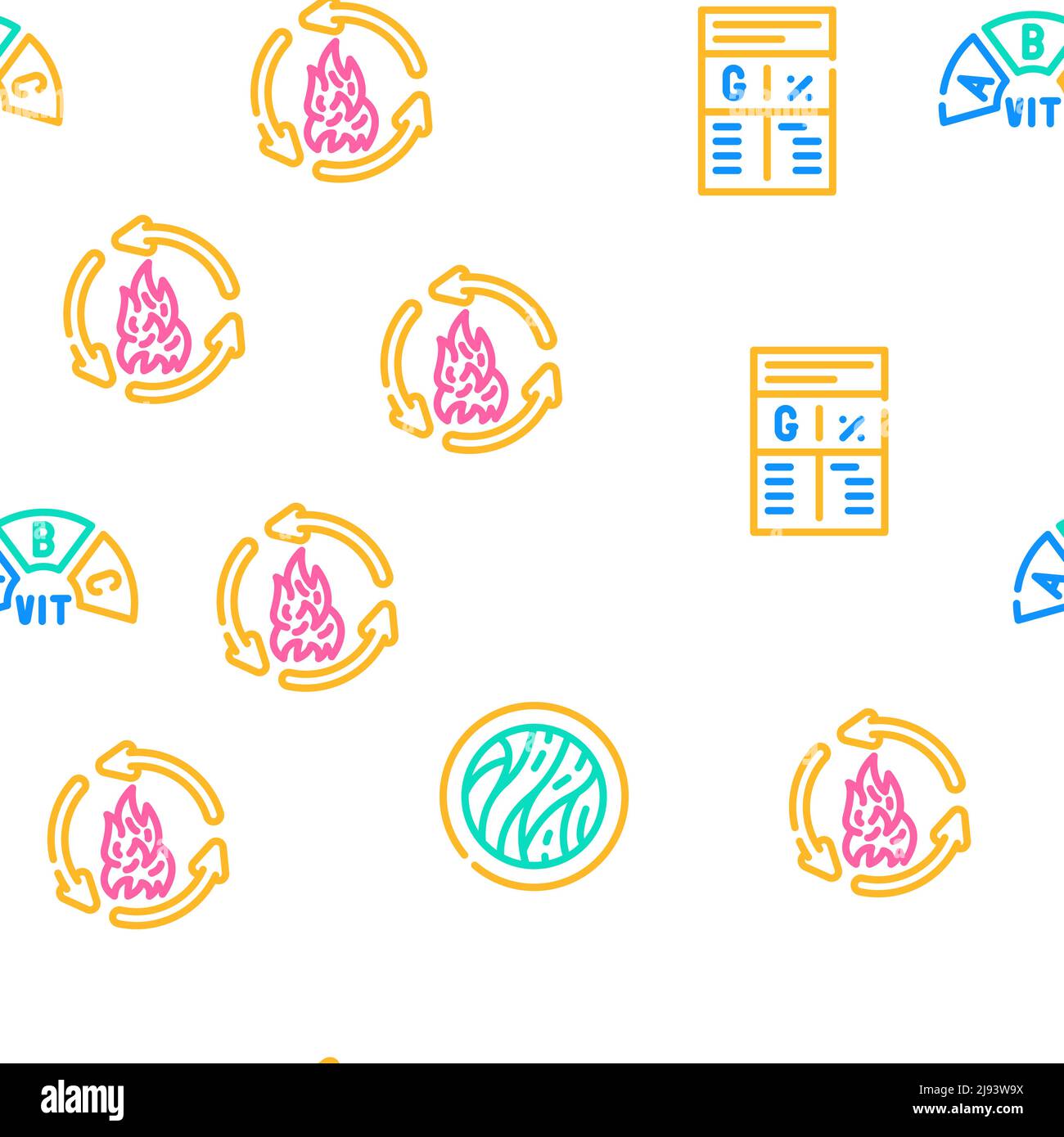 Nutrition Facts Diet Vector Seamless Pattern Stock Vector Image & Art ...