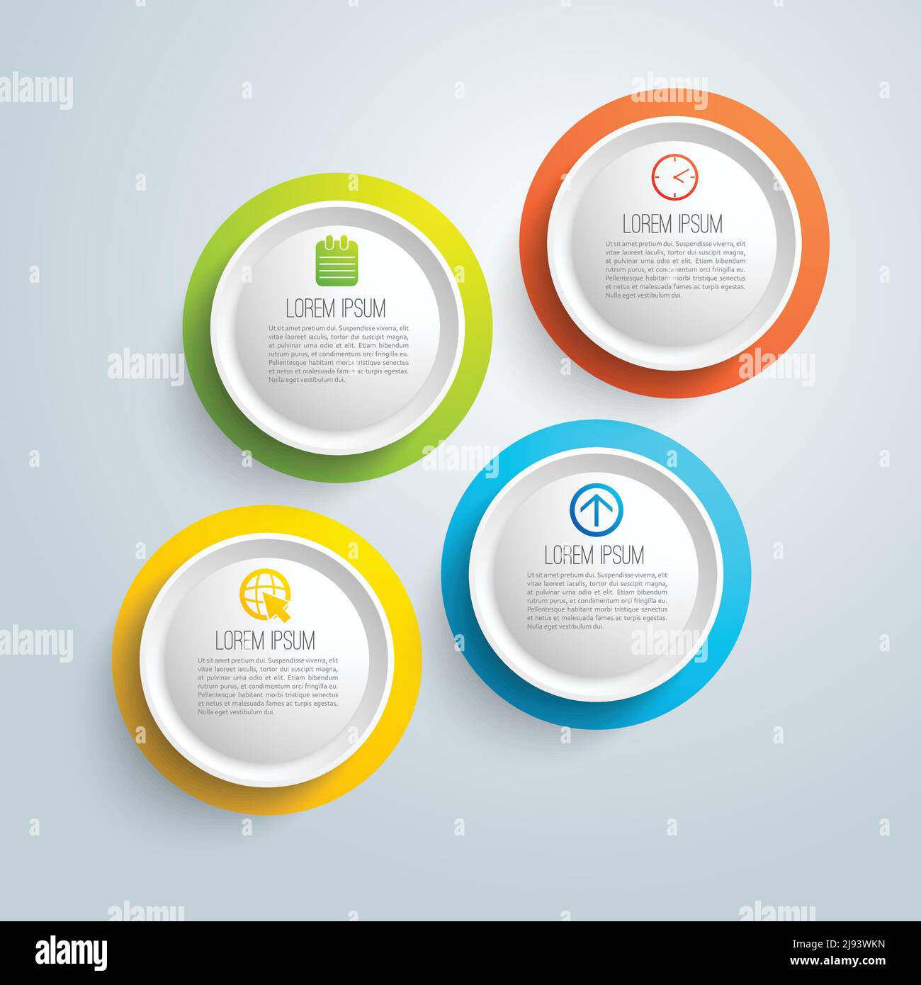 Business design concept background with text field on colorful circles ...