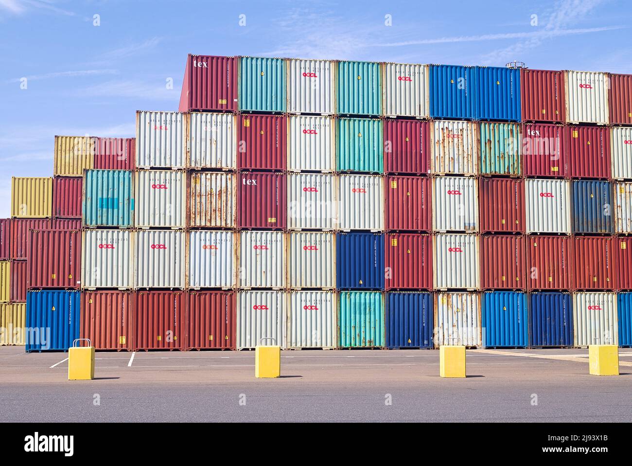 Dockside container yard at the Port of Felixstowe, Suffolk, UK Stock ...