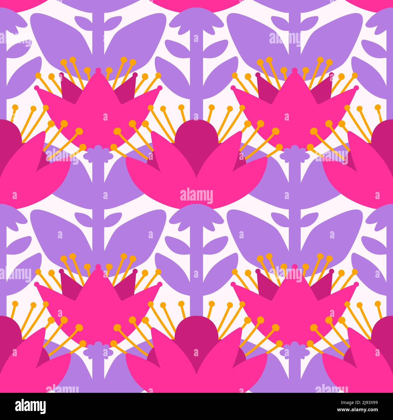 Simple floral seamless geometric flowers pattern for textiles and ...