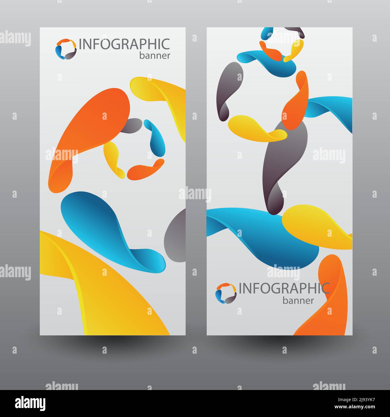 Infographic business vertical banners with colorful blades elements on ...