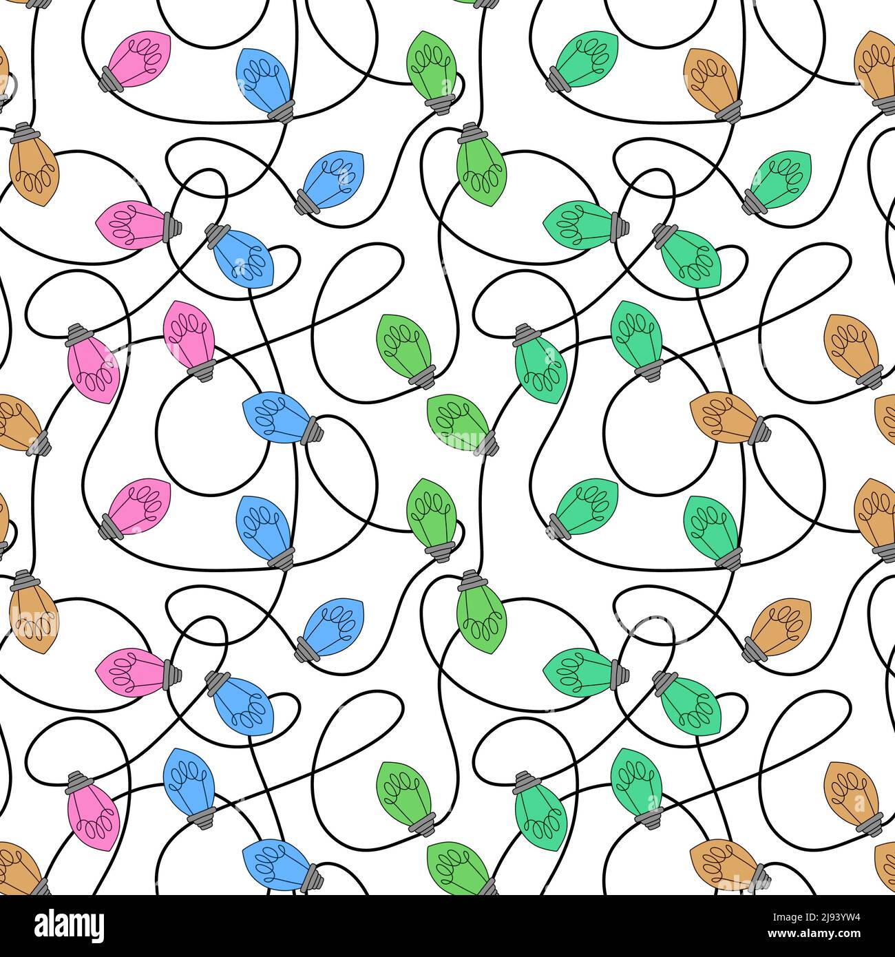 New year seamless Christmas lights pattern for fabrics and packaging ...