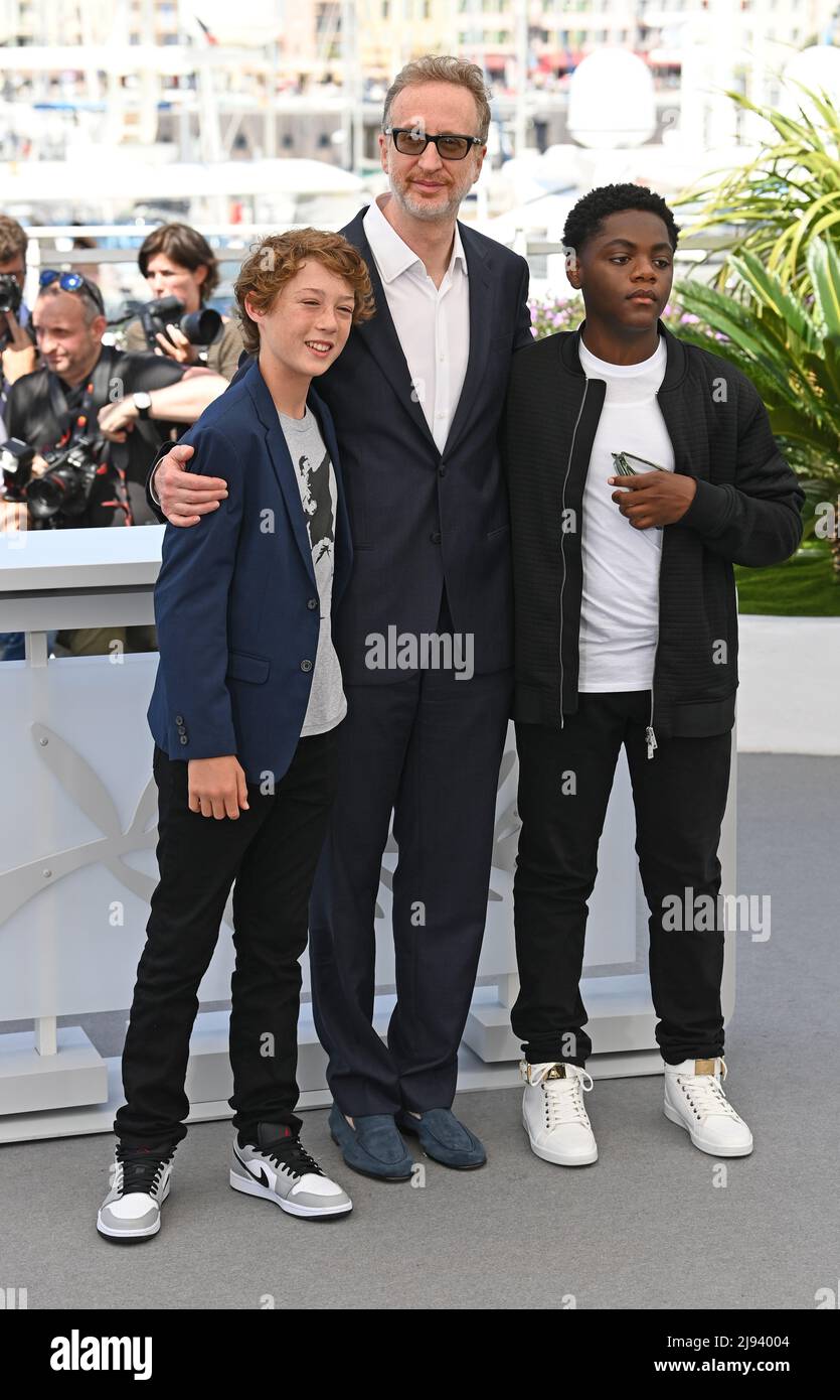 (Left-right) Michael Banks Repeta, director James Gray and Jaylin Webb ...