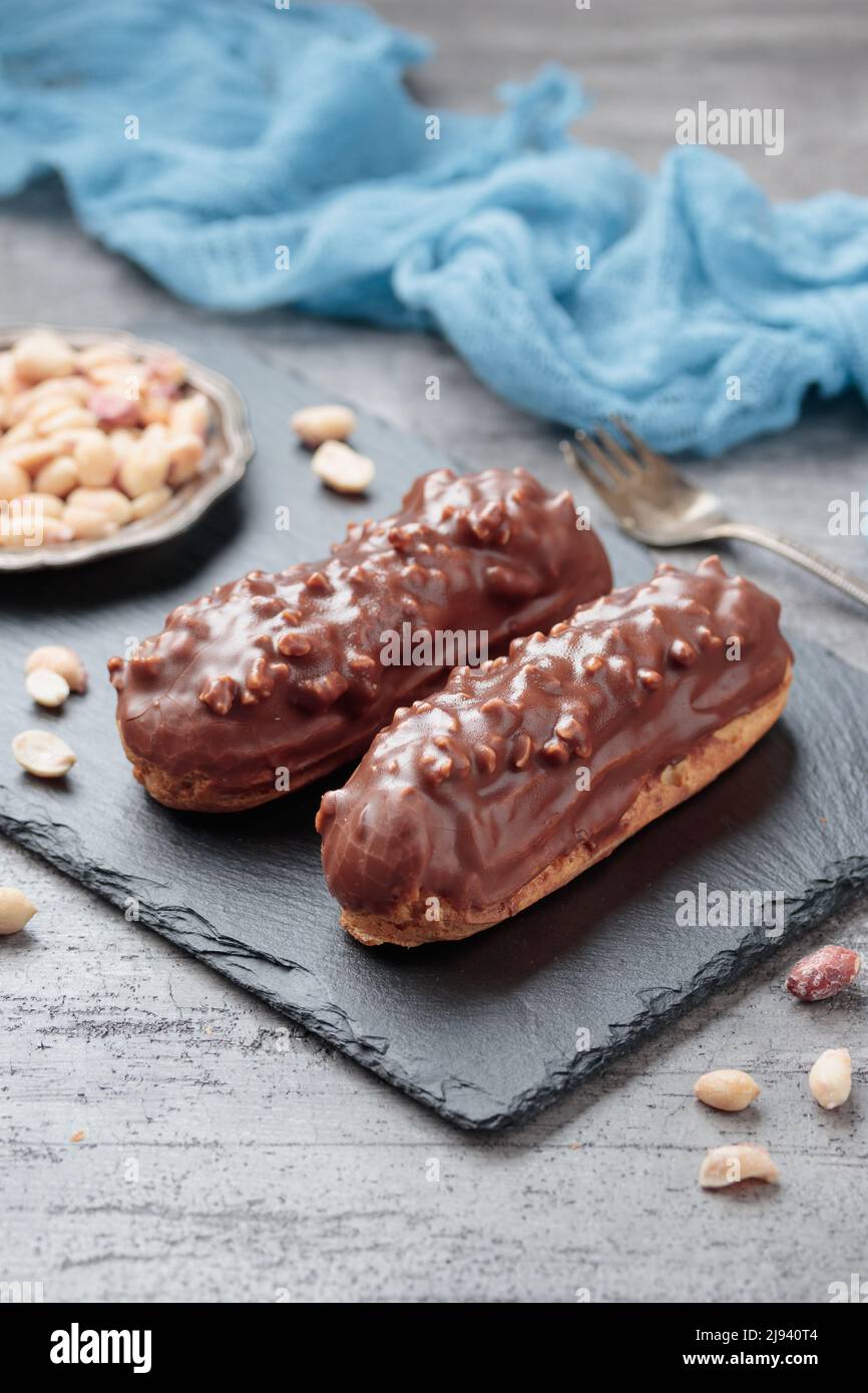 Traditional French dessert sweet eclairs Stock Photo - Alamy