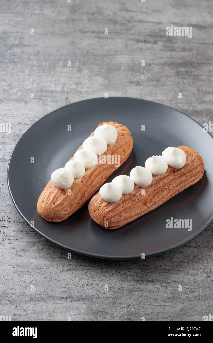 Traditional French dessert sweet eclairs Stock Photo - Alamy