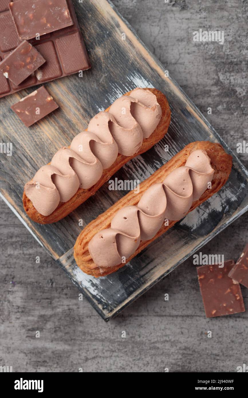 Traditional French dessert sweet eclairs Stock Photo - Alamy