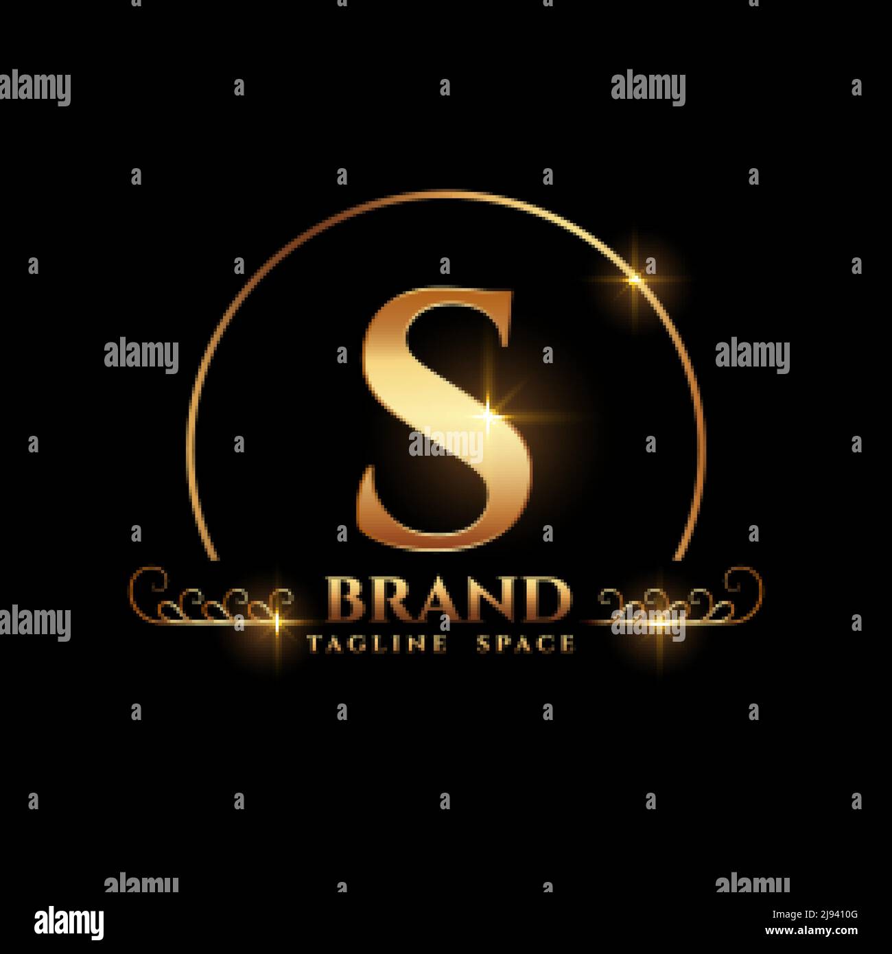 letter S brand logo concept in golden style Stock Vector Image & Art ...