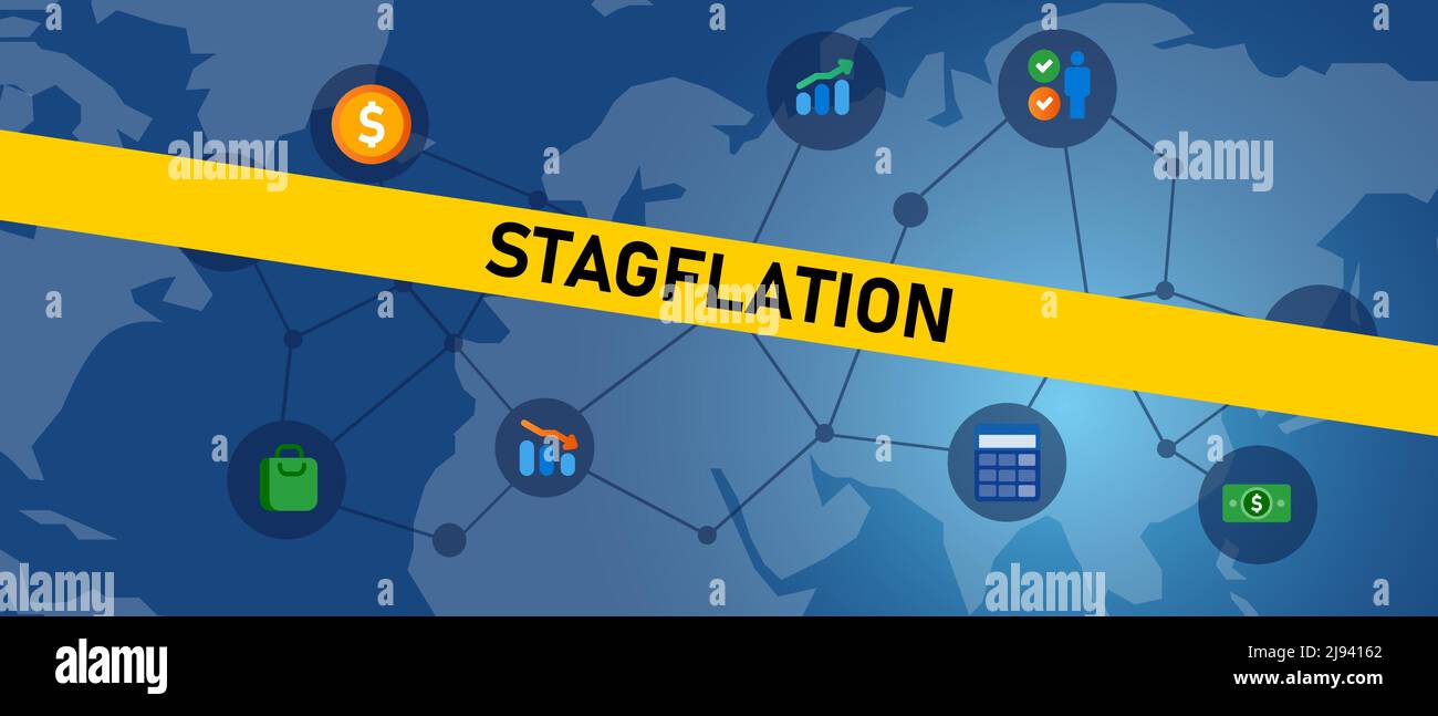 Stagflation stagnation inflation chart going up down economic growth ...