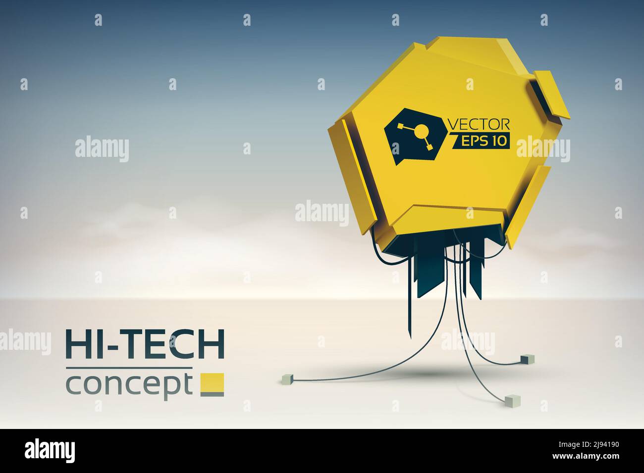 Hi-tech design concept with technologic machine in futuristic style on ...