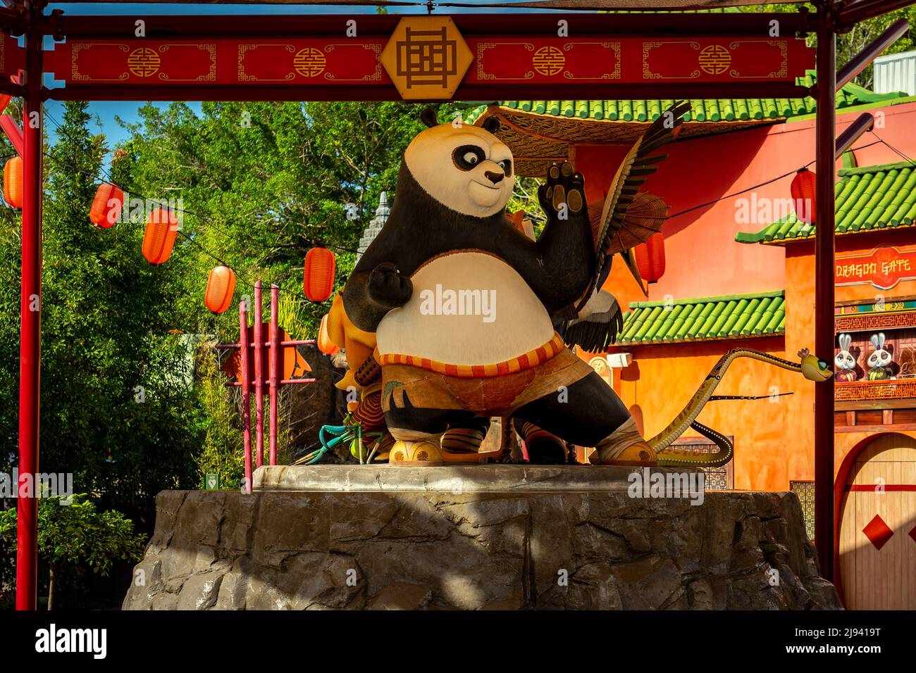 Gold Coast, Queensland, Australia - Kung Fu Panda statue at Dreamworld ...