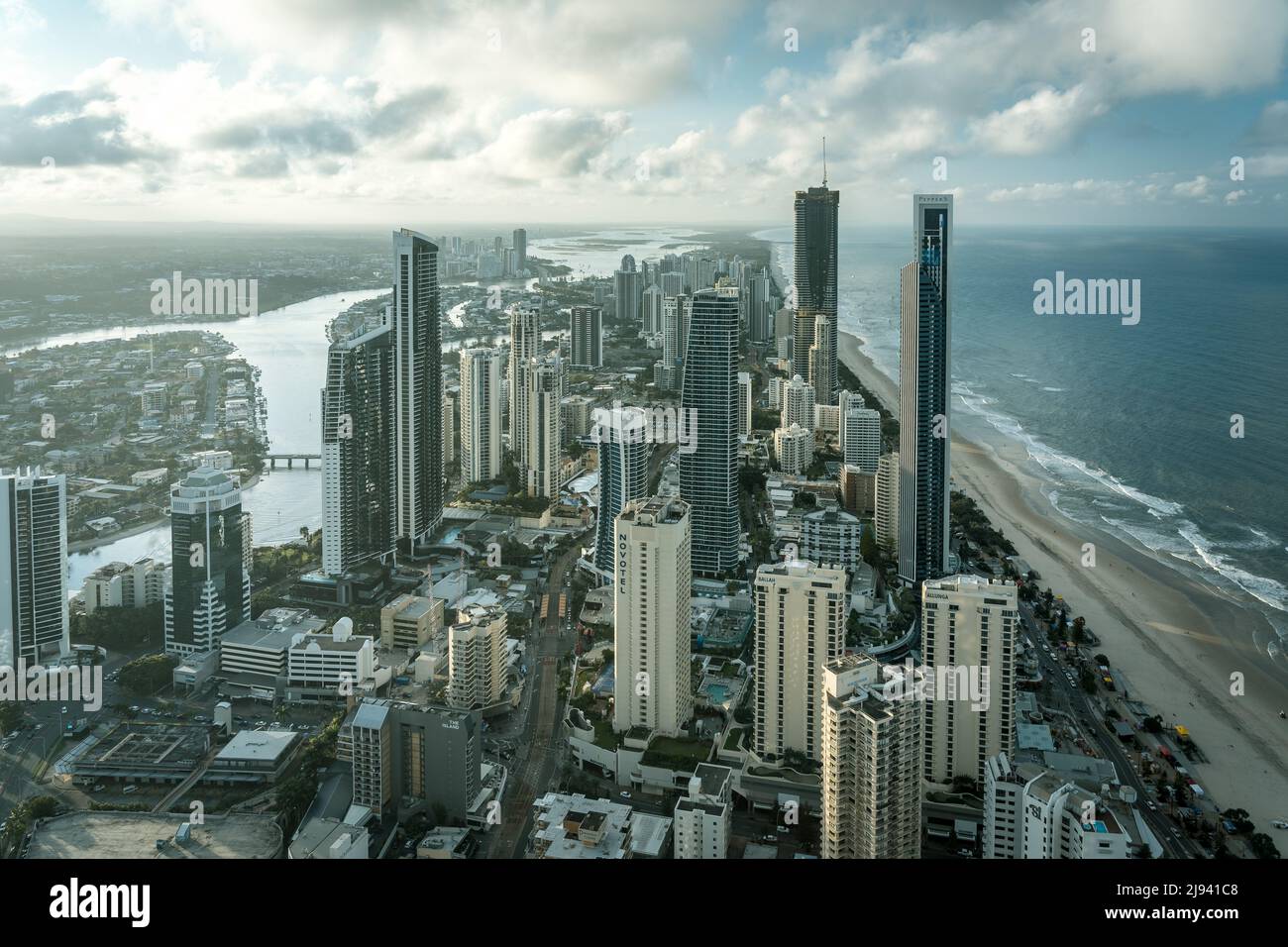 Surfers Paradise, Gold Coast, Australia - City skyline lookout Stock ...