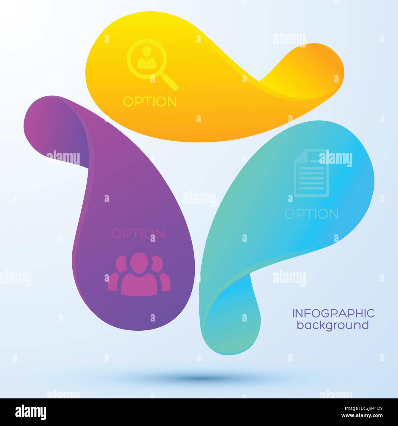 Business infographic template with icons and three bright colorful ...