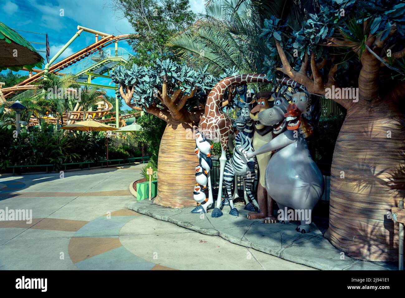 Gold Coast, Queensland, Australia - Madagascar characters statues at ...