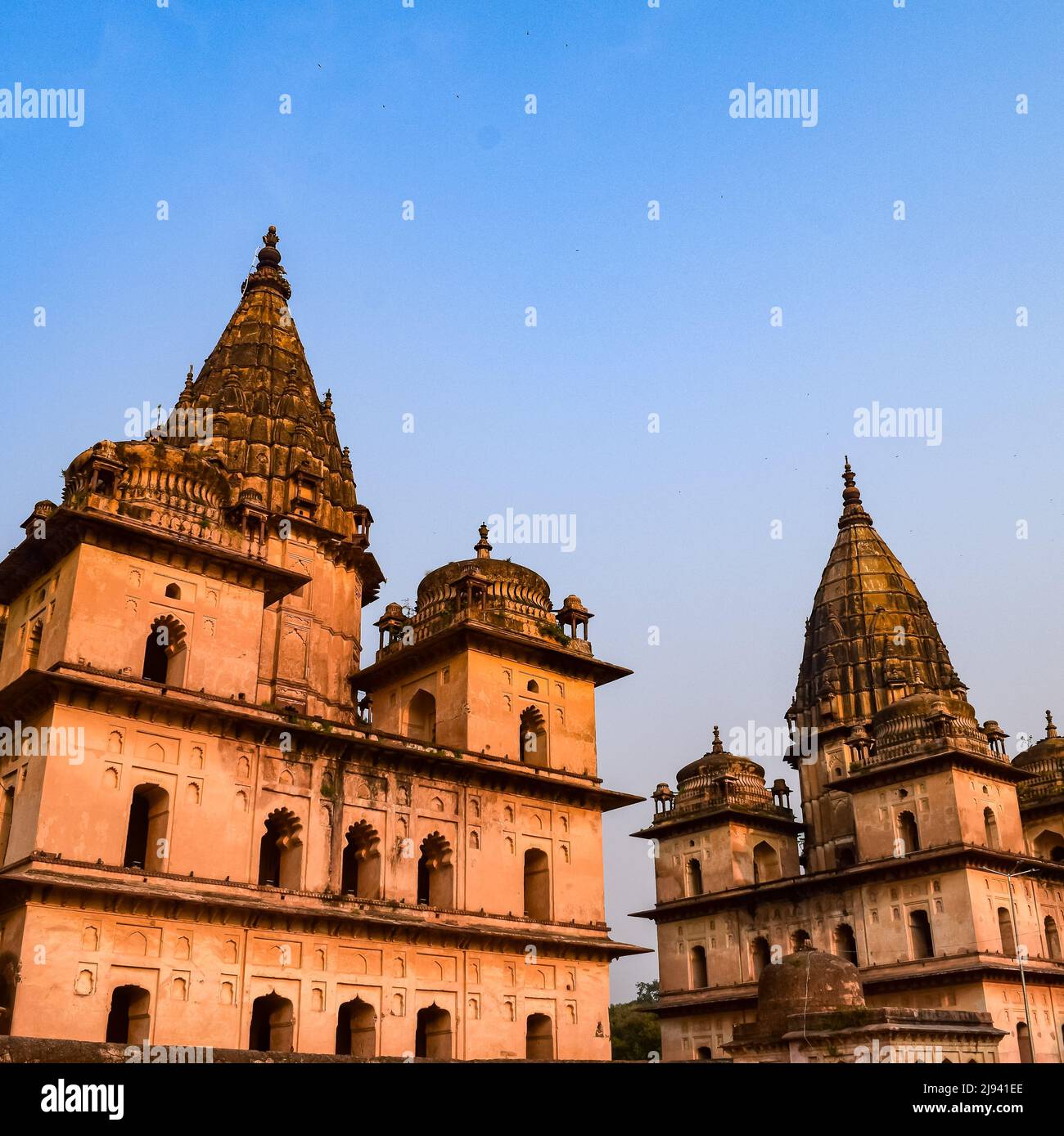 Morning View of Royal Cenotaphs (Chhatris) of Orchha, Madhya Pradesh ...