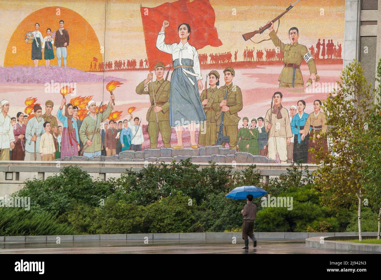 Large propaganda billboard, Pyongyang, North Korea Stock Photo - Alamy