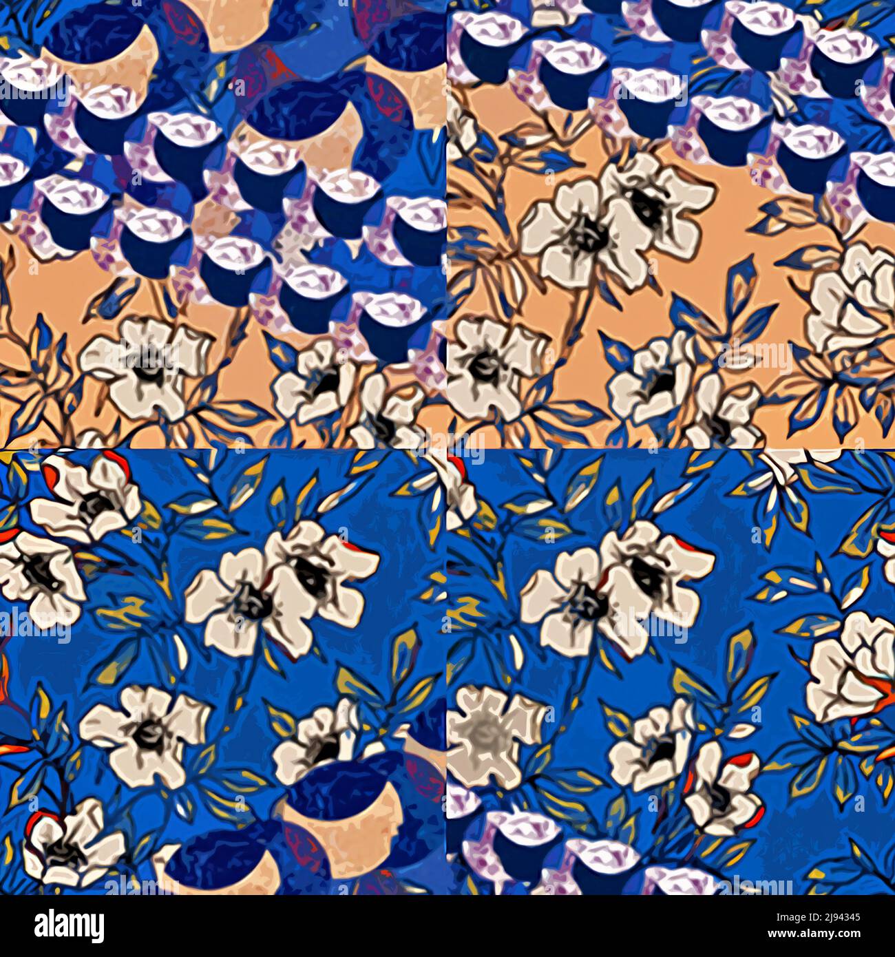 Textile and wallpaper patterns. A printable digital illustration work ...