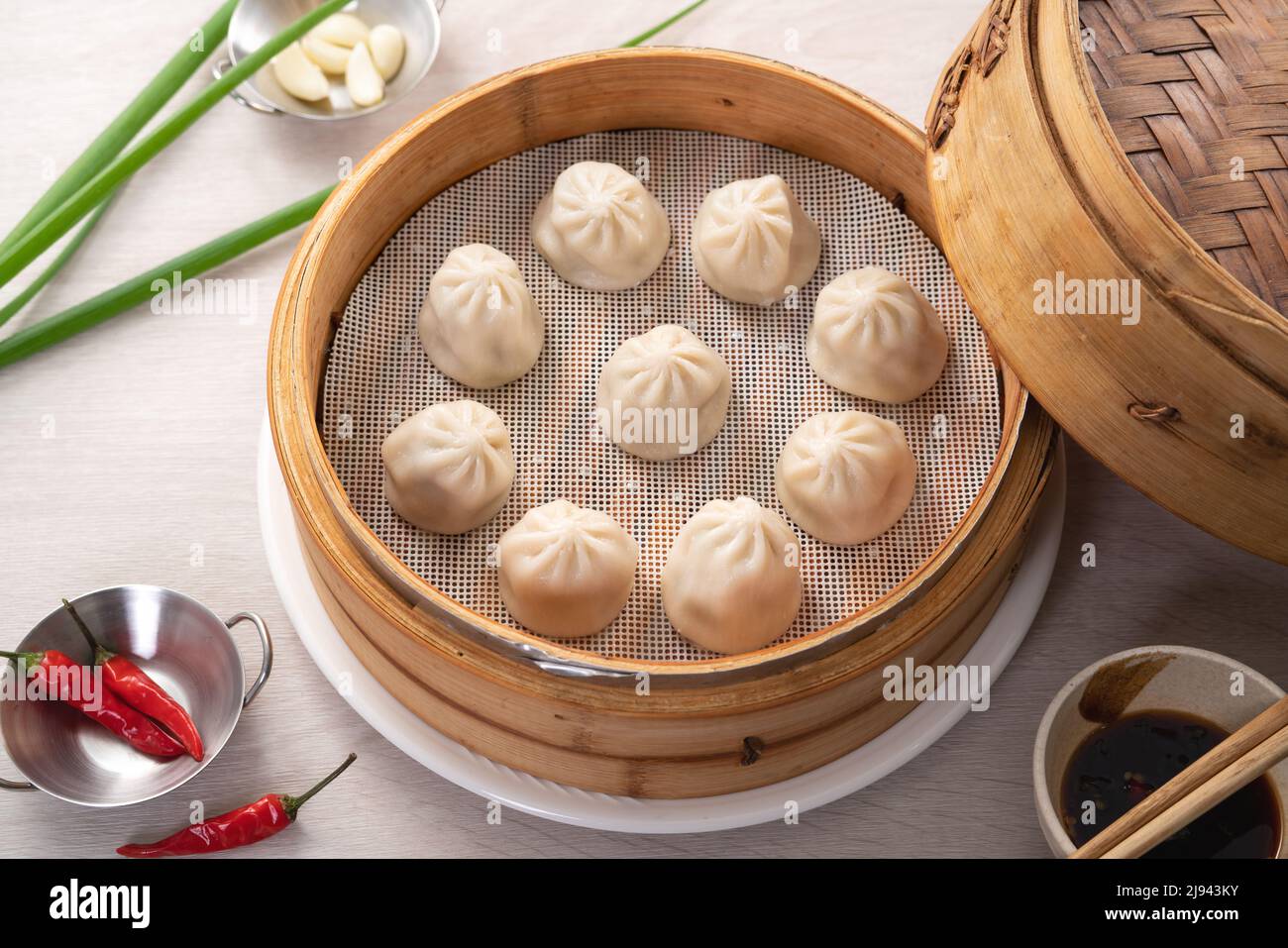 Steamed pork soup dumplings named Xiao long bao in Taiwan, Taiwanese ...