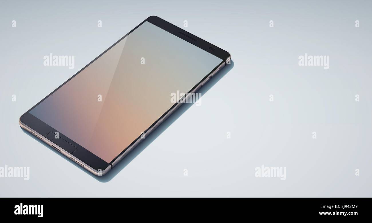 Realistic stylish design cellphone concept with glossy colored blank ...