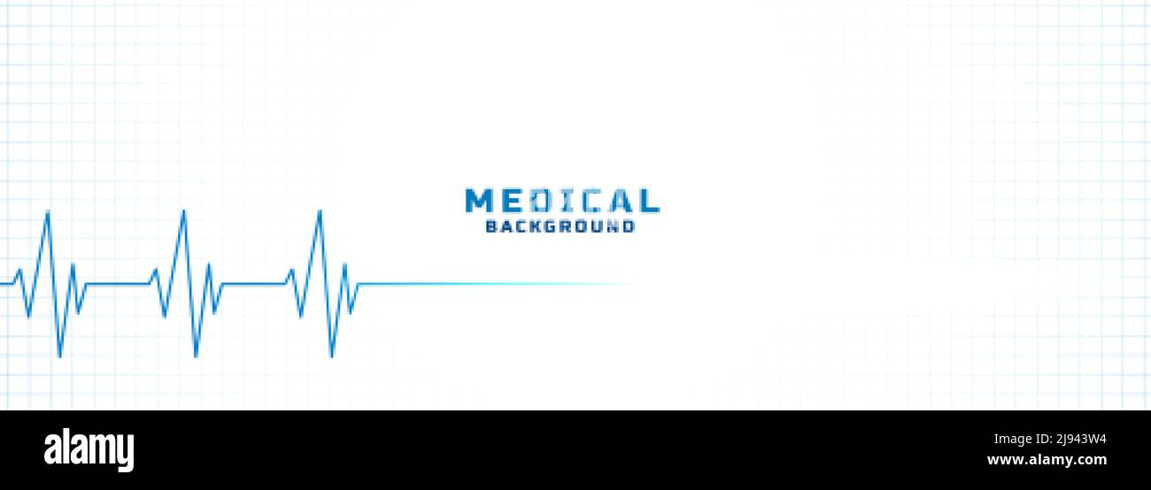white medical and health care background with cardiogram line Stock ...