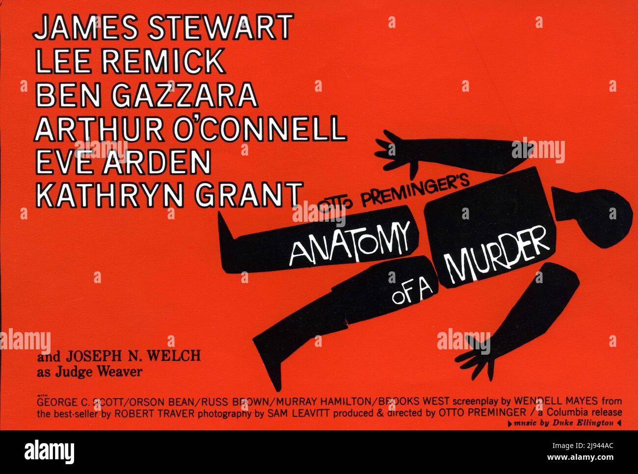 Detail of UK Synopsis Sheet with Artwork by SAUL BASS for JAMES STEWART ...