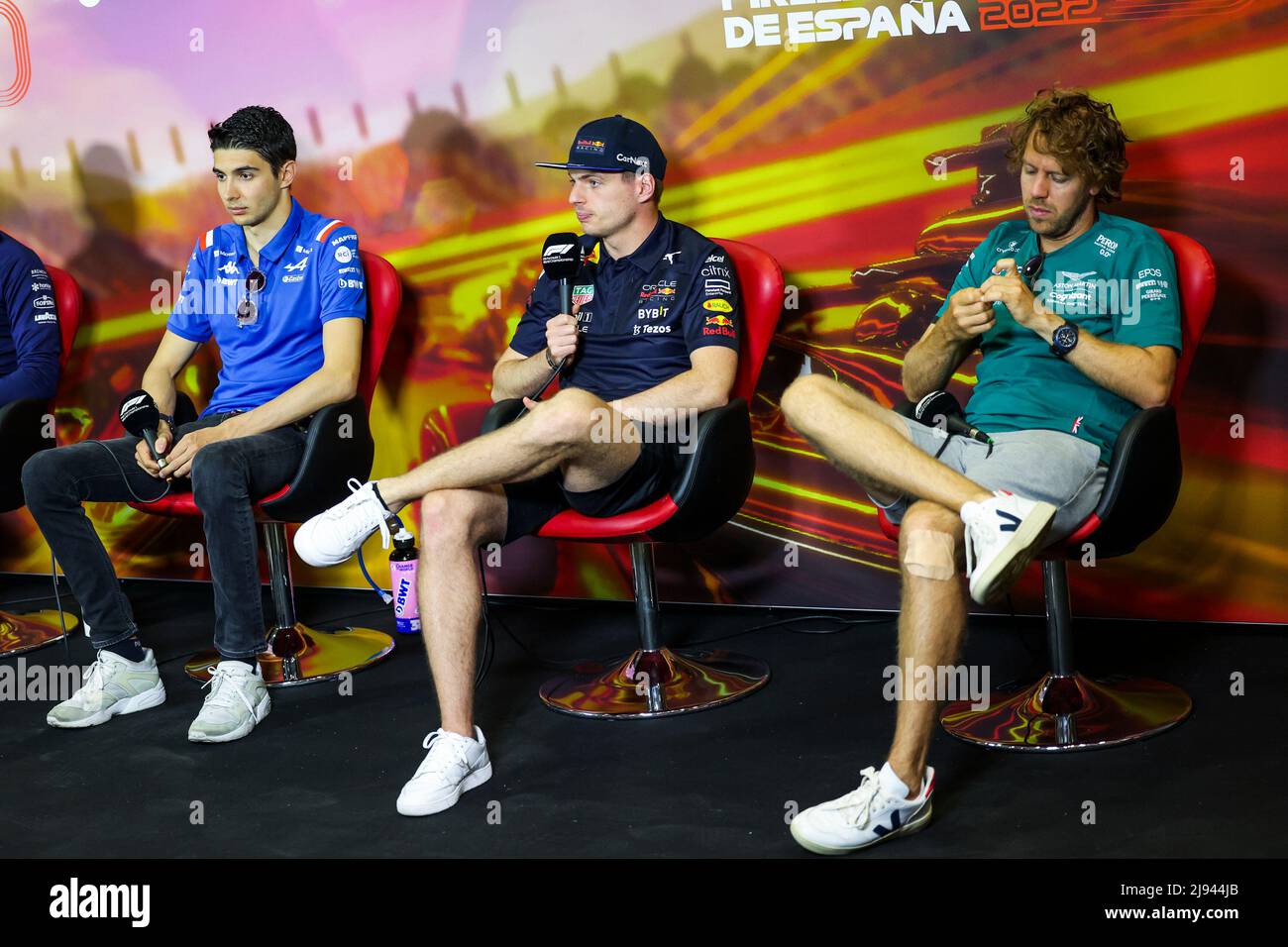 Barcelona, Spain. 20th May, 2022. #31 Esteban Ocon (FRA, BWT Alpine F1 Team), #1 Max Verstappen ...