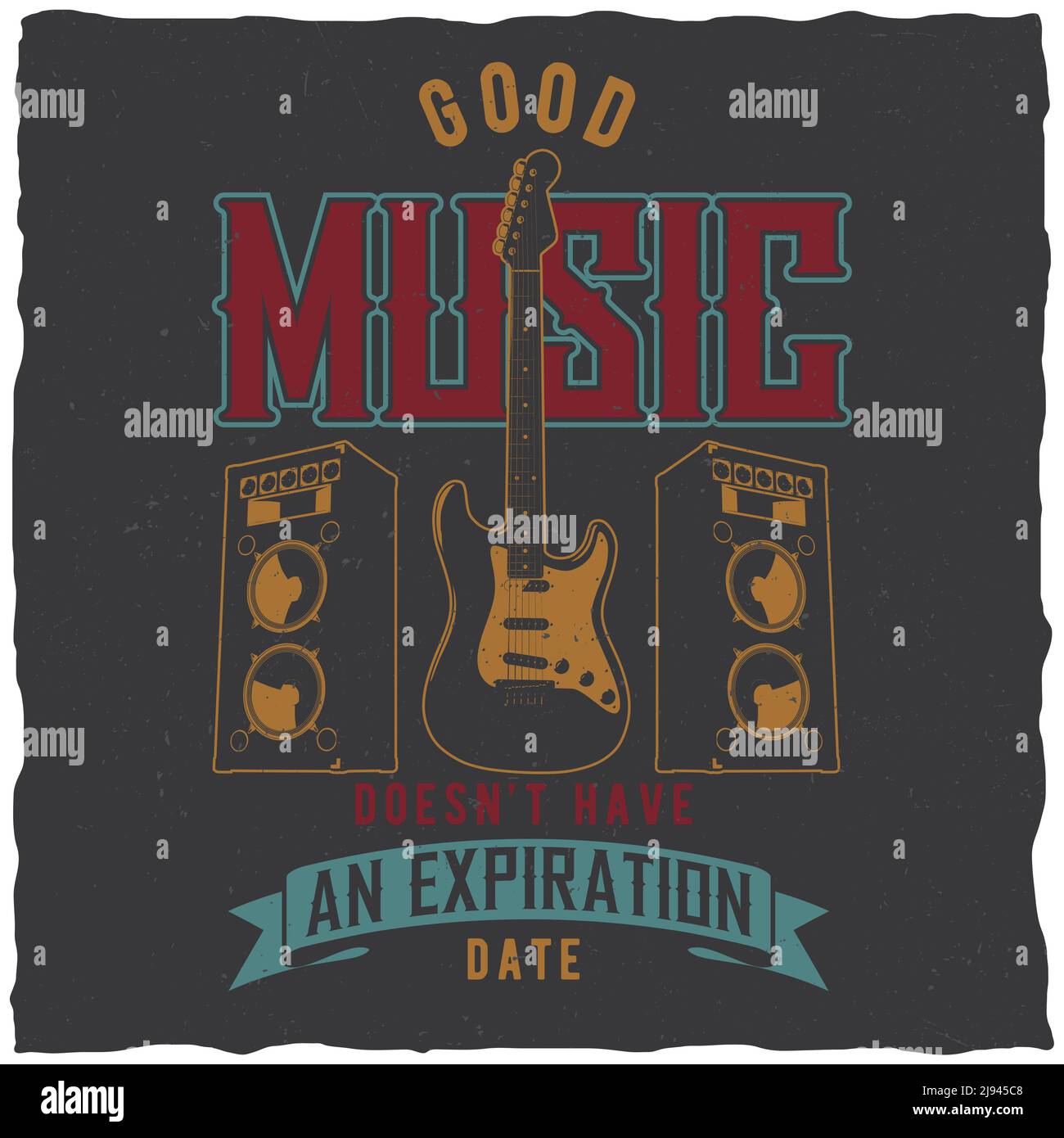Good music poster with guitar in the centre vector illustration Stock ...