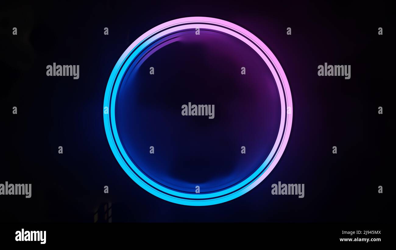 Vibrant Neon Circle with Glow. 3D Illustration Stock Photo - Alamy