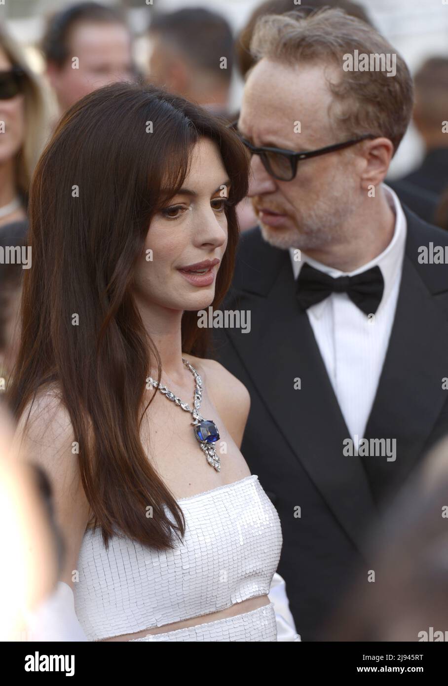 Anne Hathaway and Julia Roberts attends the 75th Cannes Film Festival ...