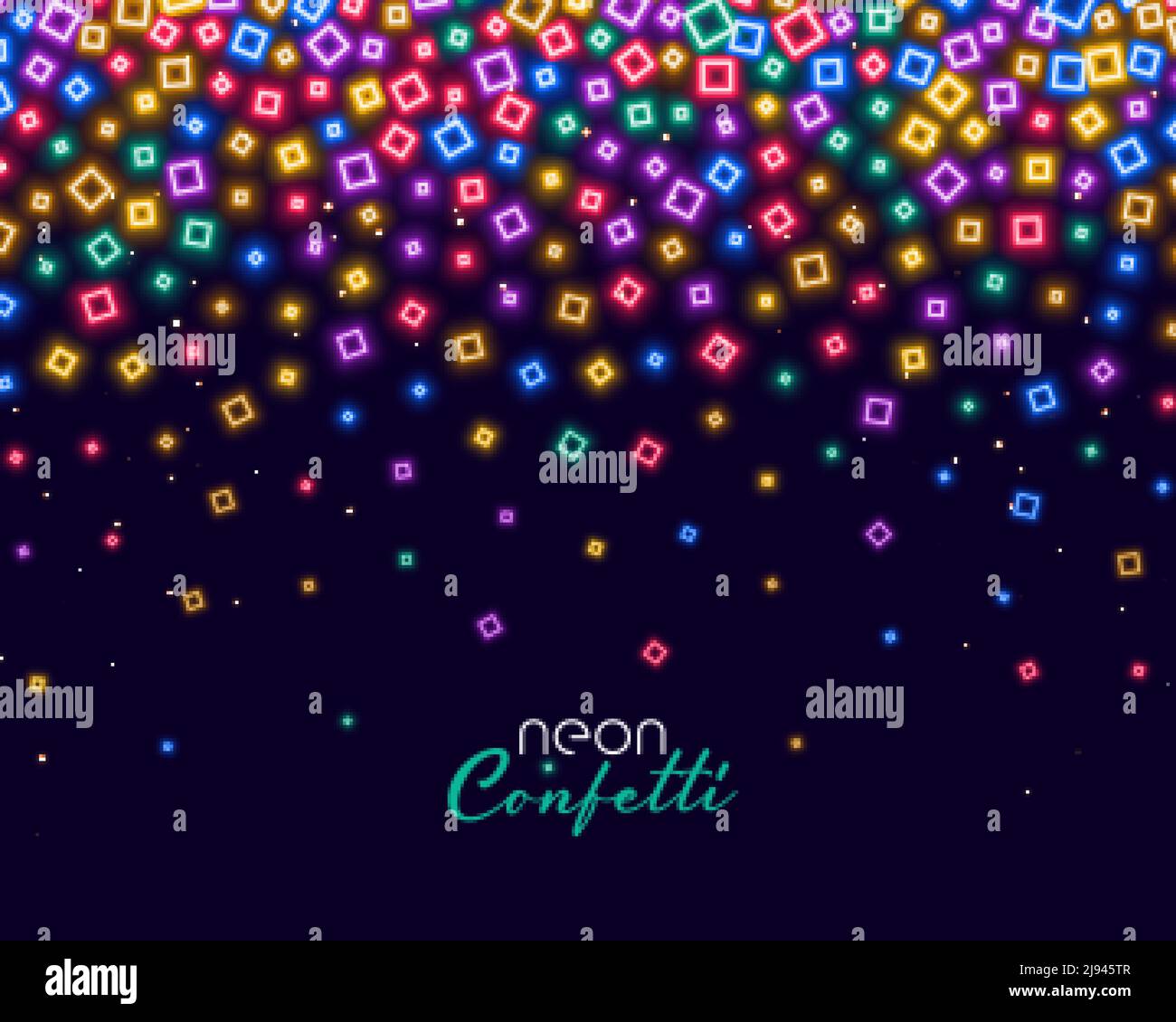 colorful confetti in neon shiny lights background Stock Vector Image ...