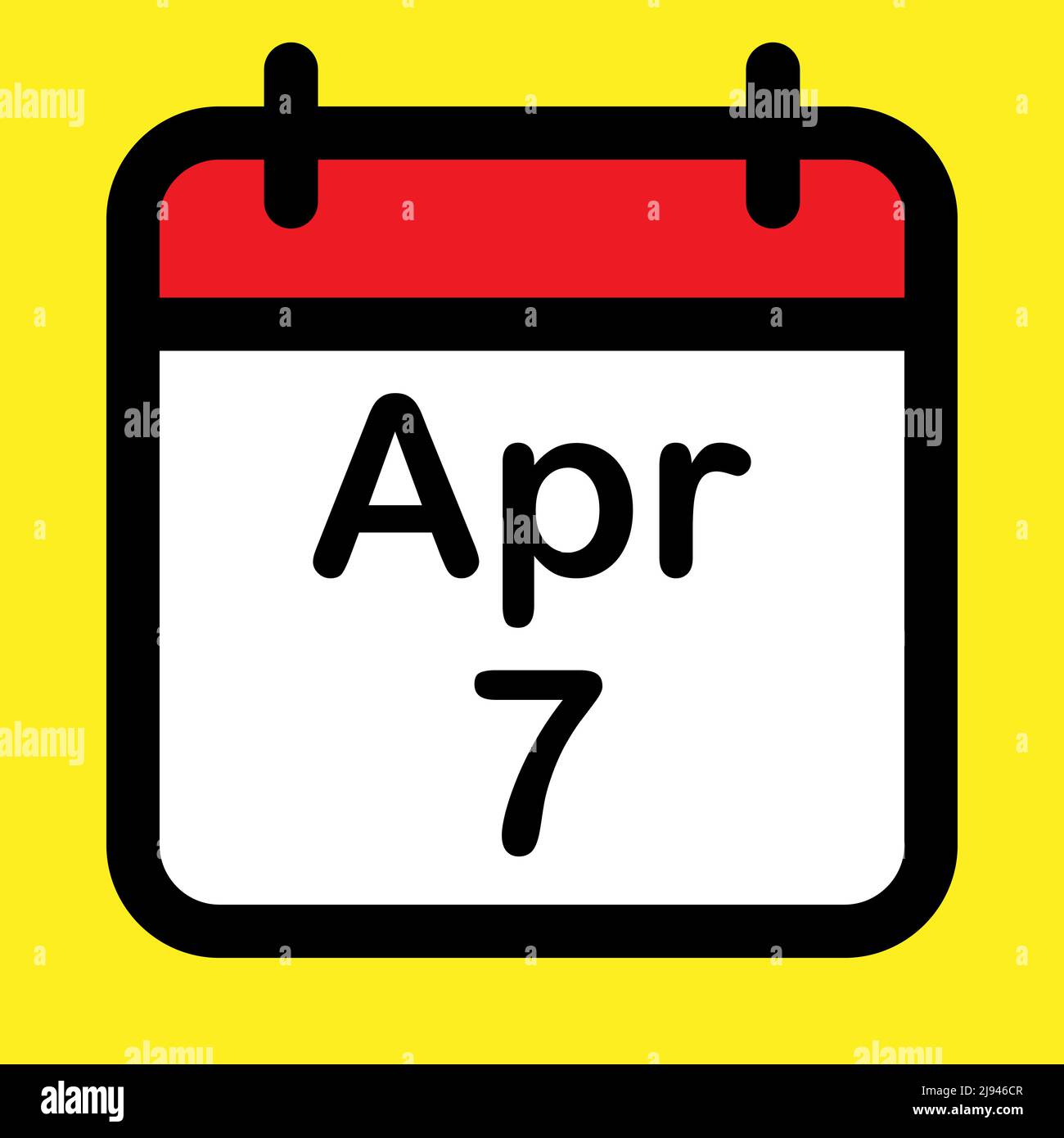 Calender icon seventh April, vector illustration Stock Vector Image ...