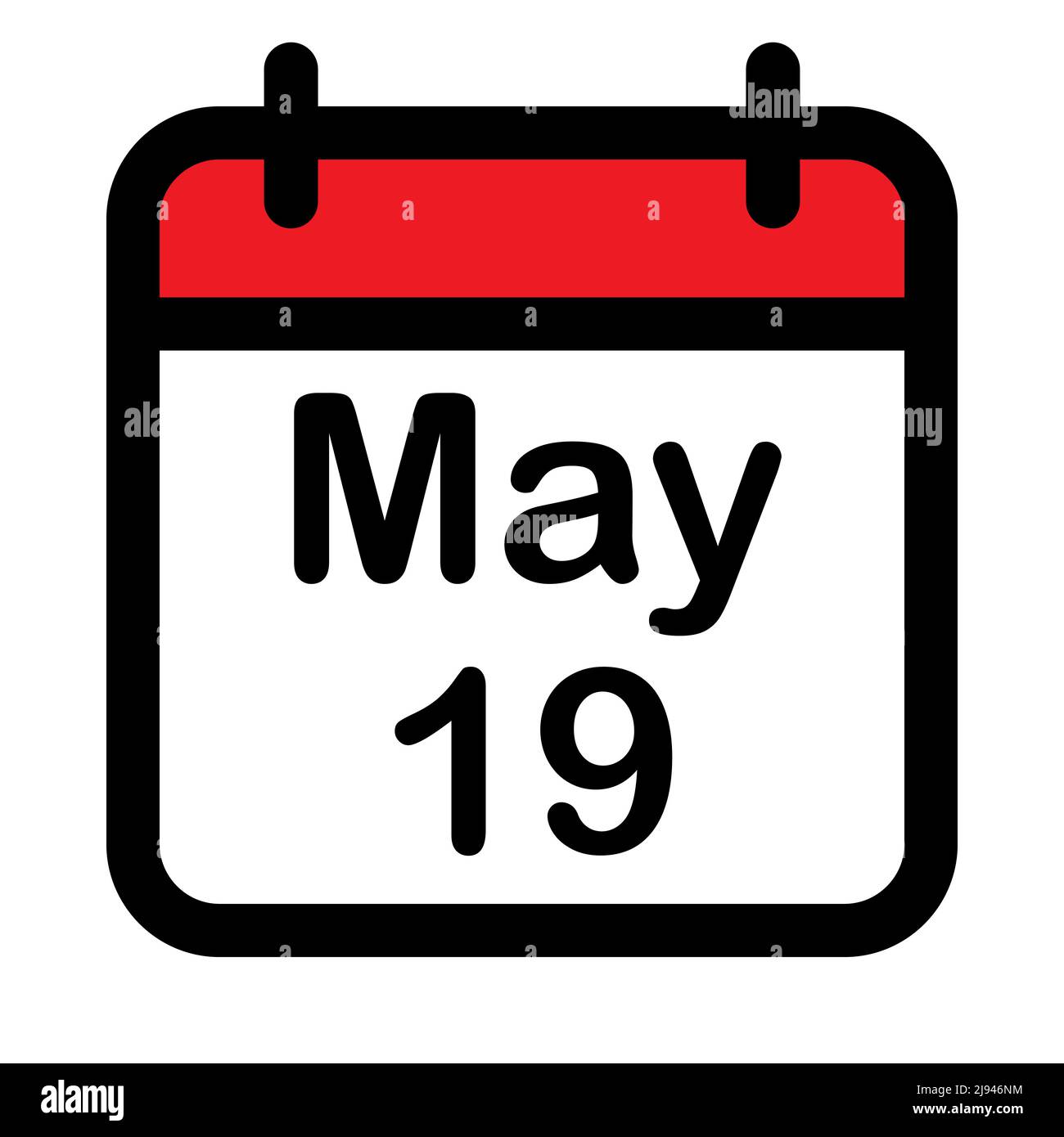 Calendar icon with nineteenth may, vector illustration Stock Vector ...