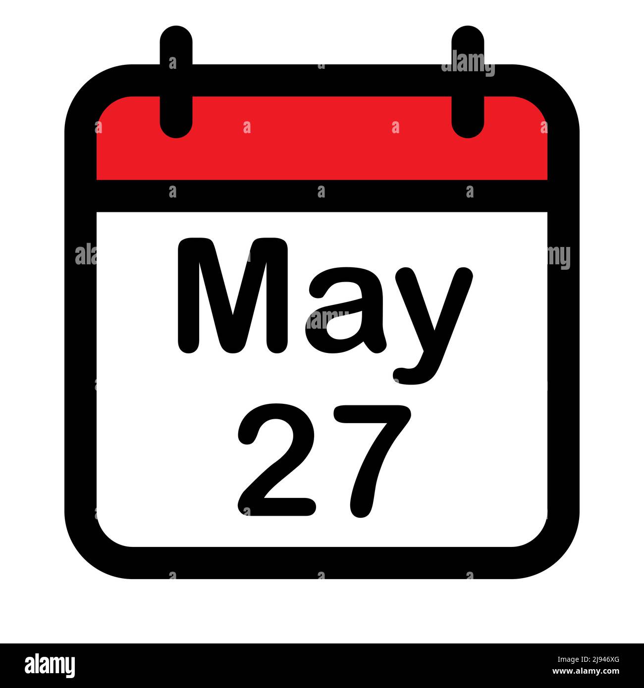 Calendar icon with twenty seventh may, vector illustration Stock Vector ...