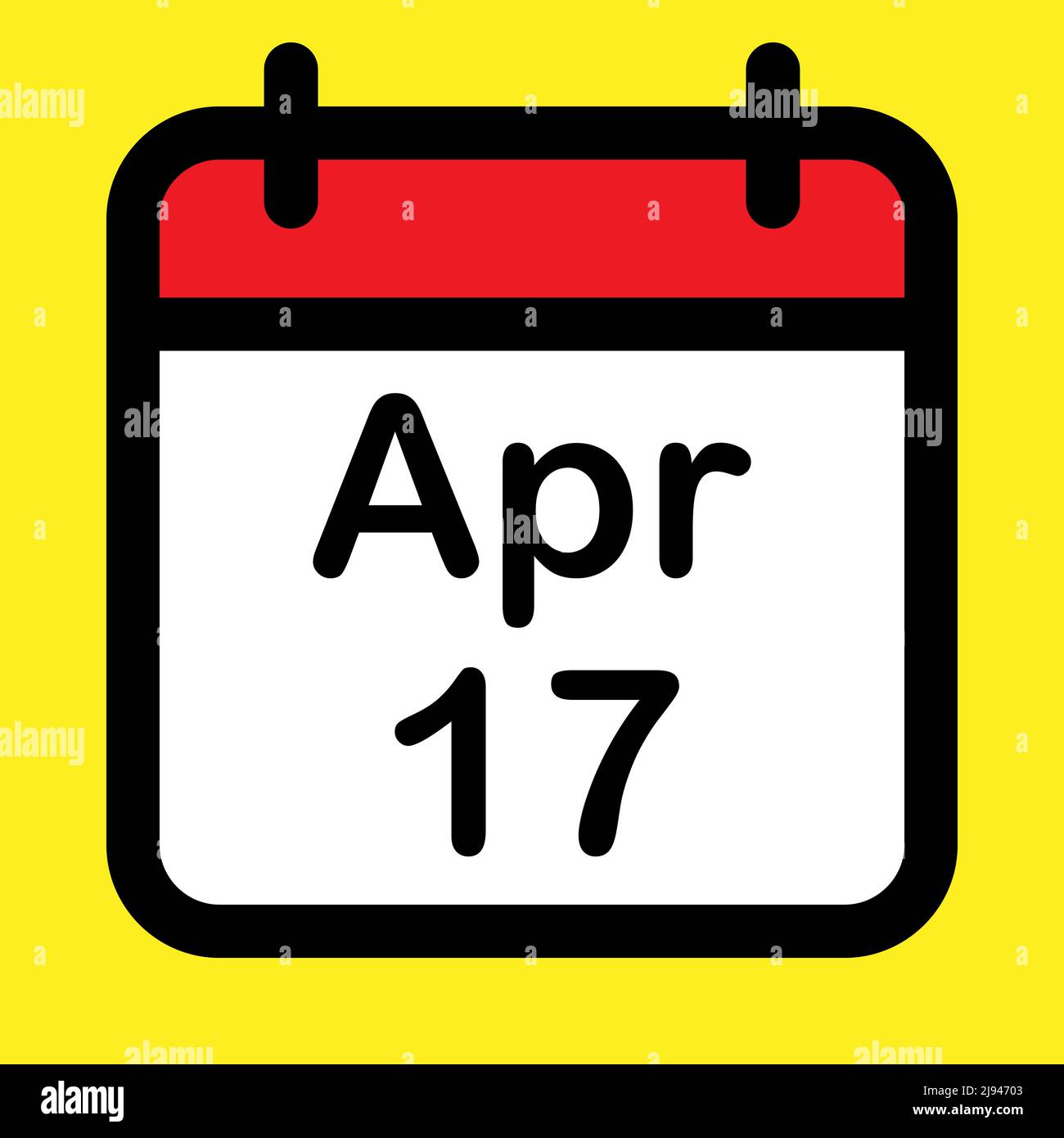 Calender icon seventeenth April, vector illustration Stock Vector Image ...