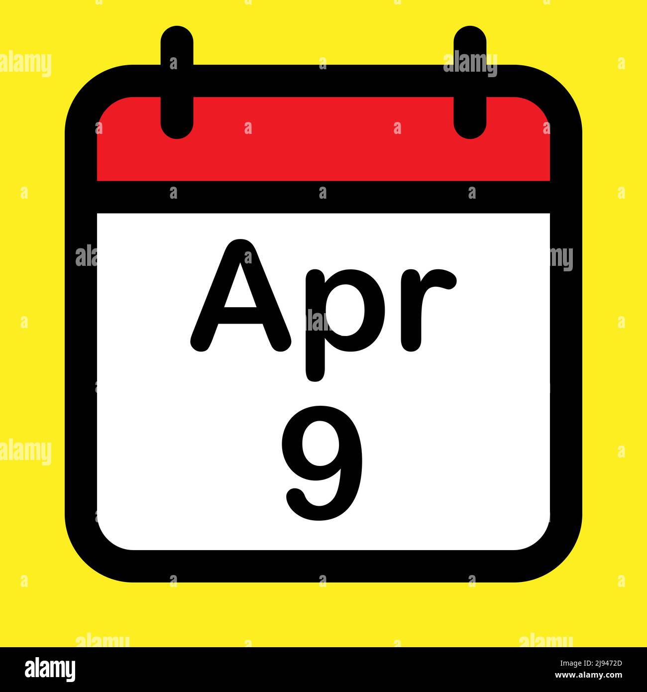 Calender icon nineth April, vector illustration Stock Vector Image ...