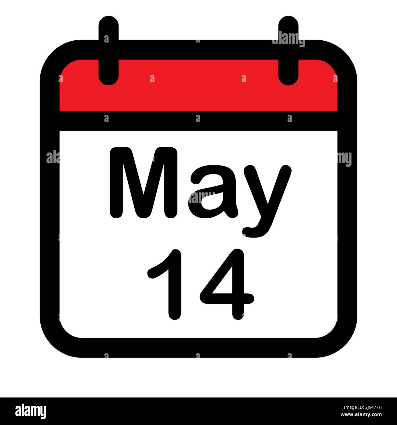 Calendar icon with fourteenth may, vector illustration Stock Vector ...