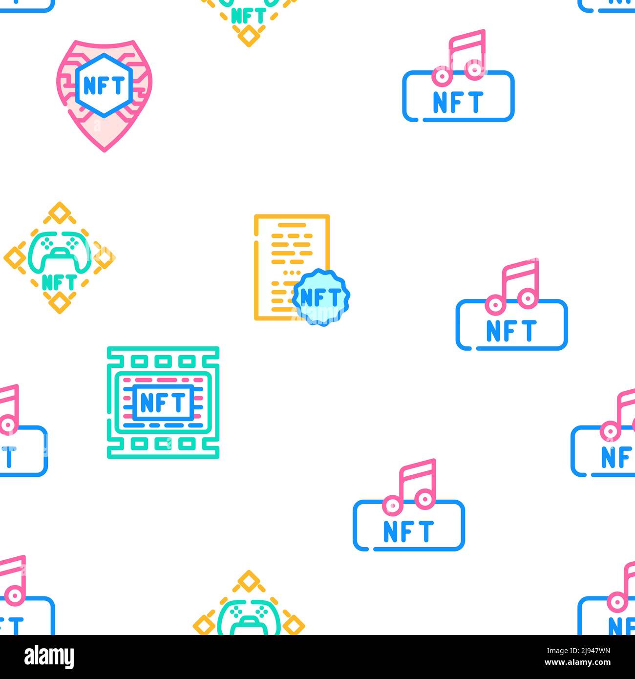 Nft Digital Technology Vector Seamless Pattern Stock Vector Image & Art ...