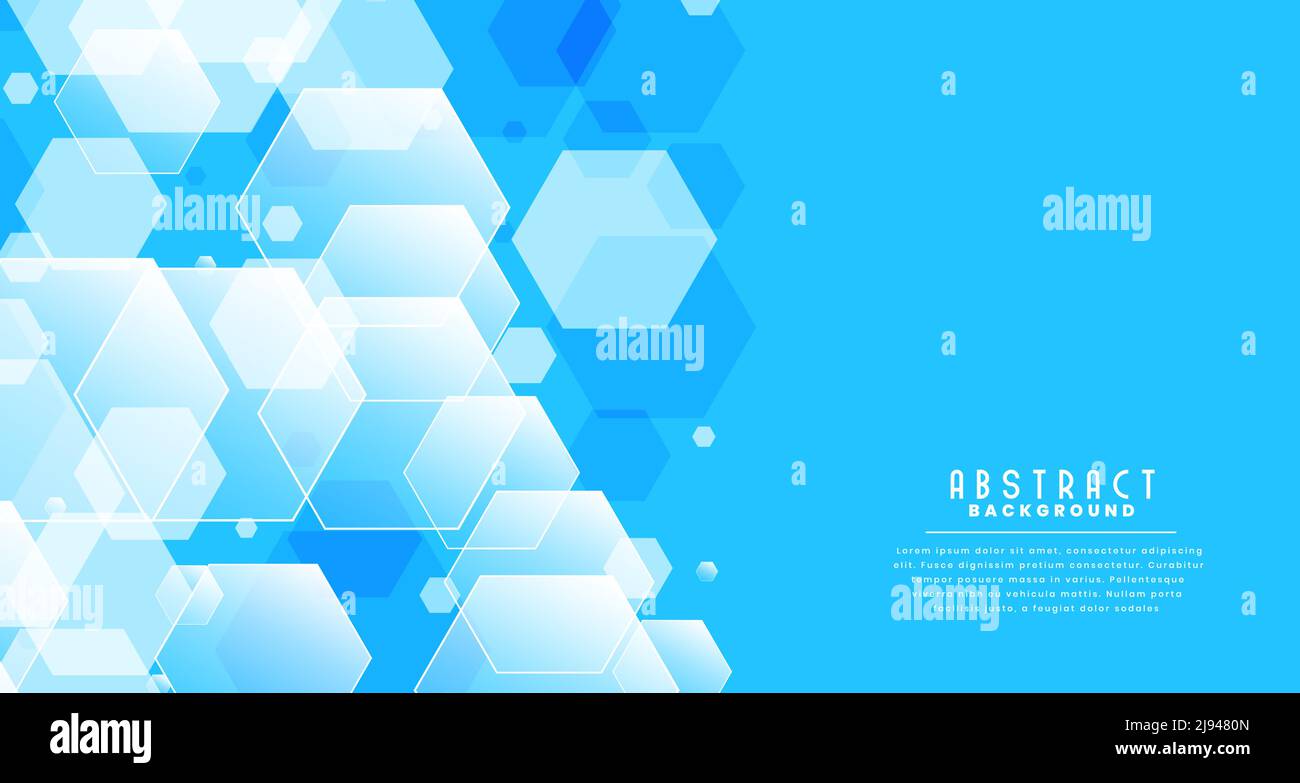 abstract glowing hexagonal pattern on blue background Stock Vector Image & Art - Alamy