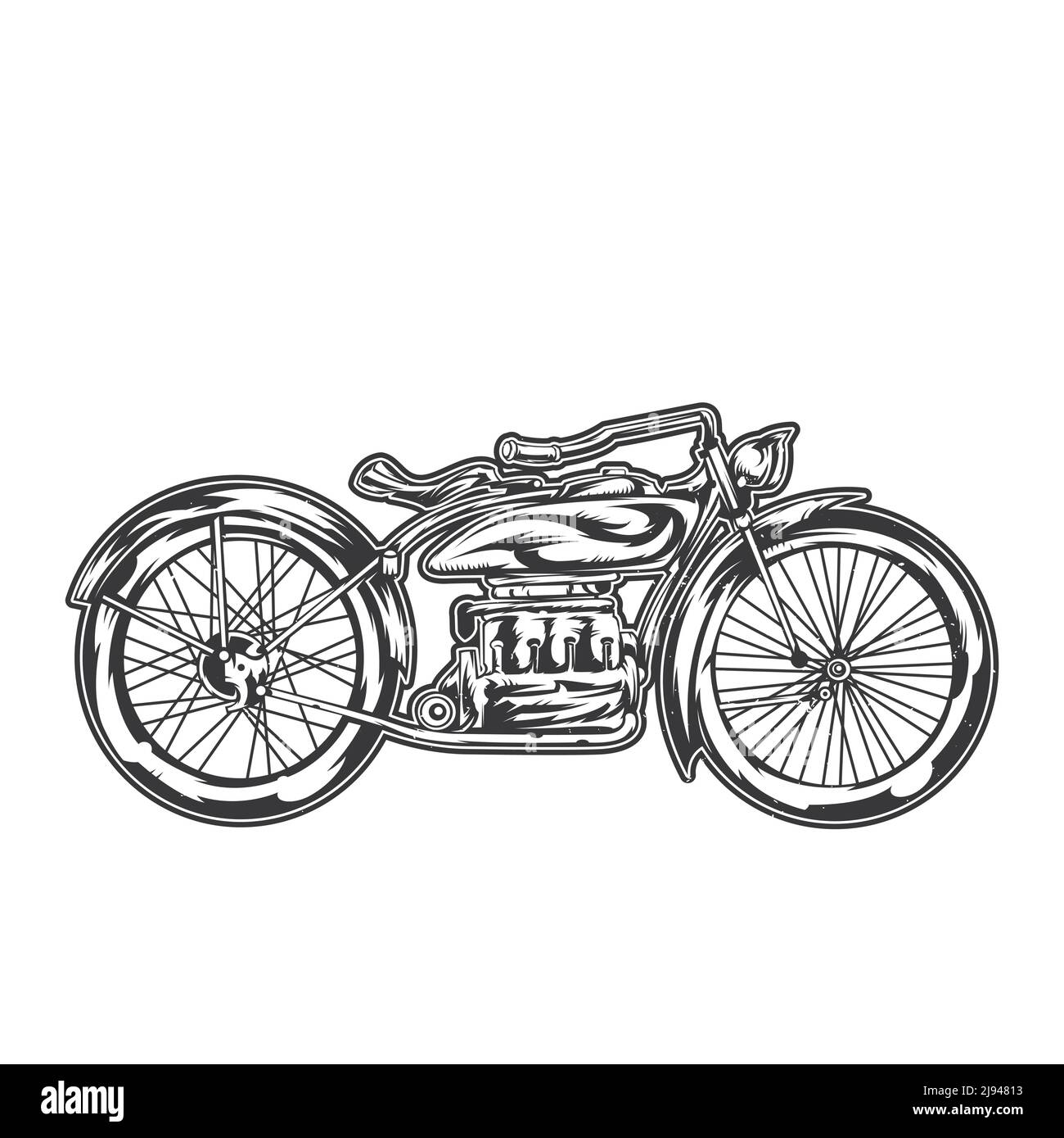 Illustration of classic motorcycle Stock Vector Image & Art - Alamy