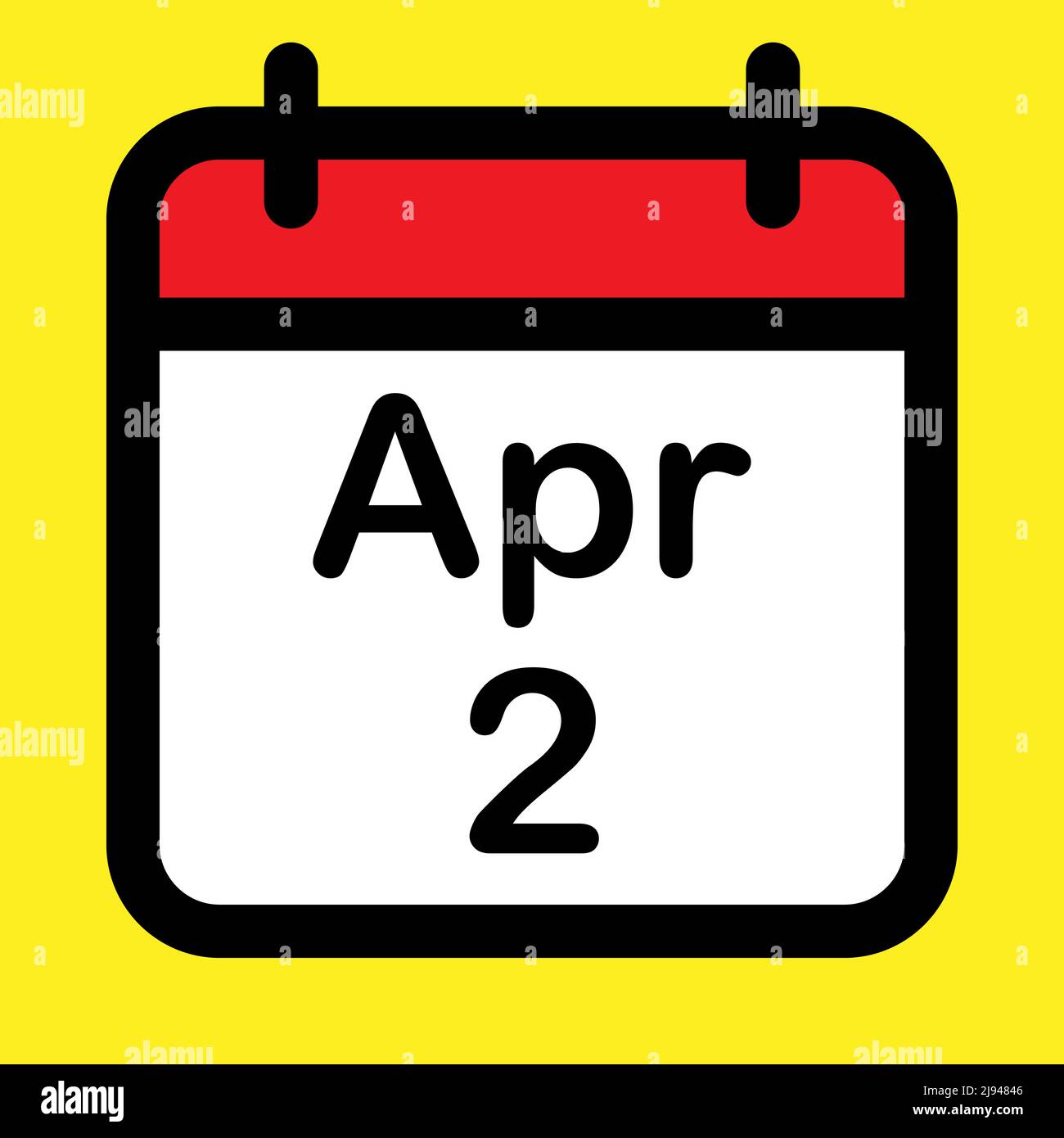 Calender icon second April, vector illustration Stock Vector Image ...