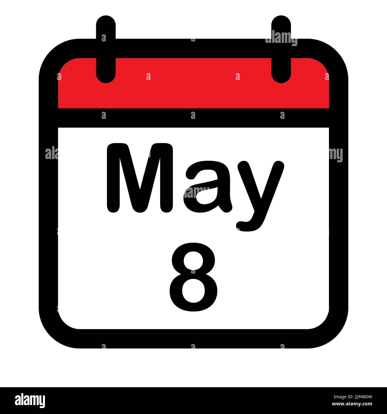 Calendar icon with eighth may, vector illustration Stock Vector Image ...