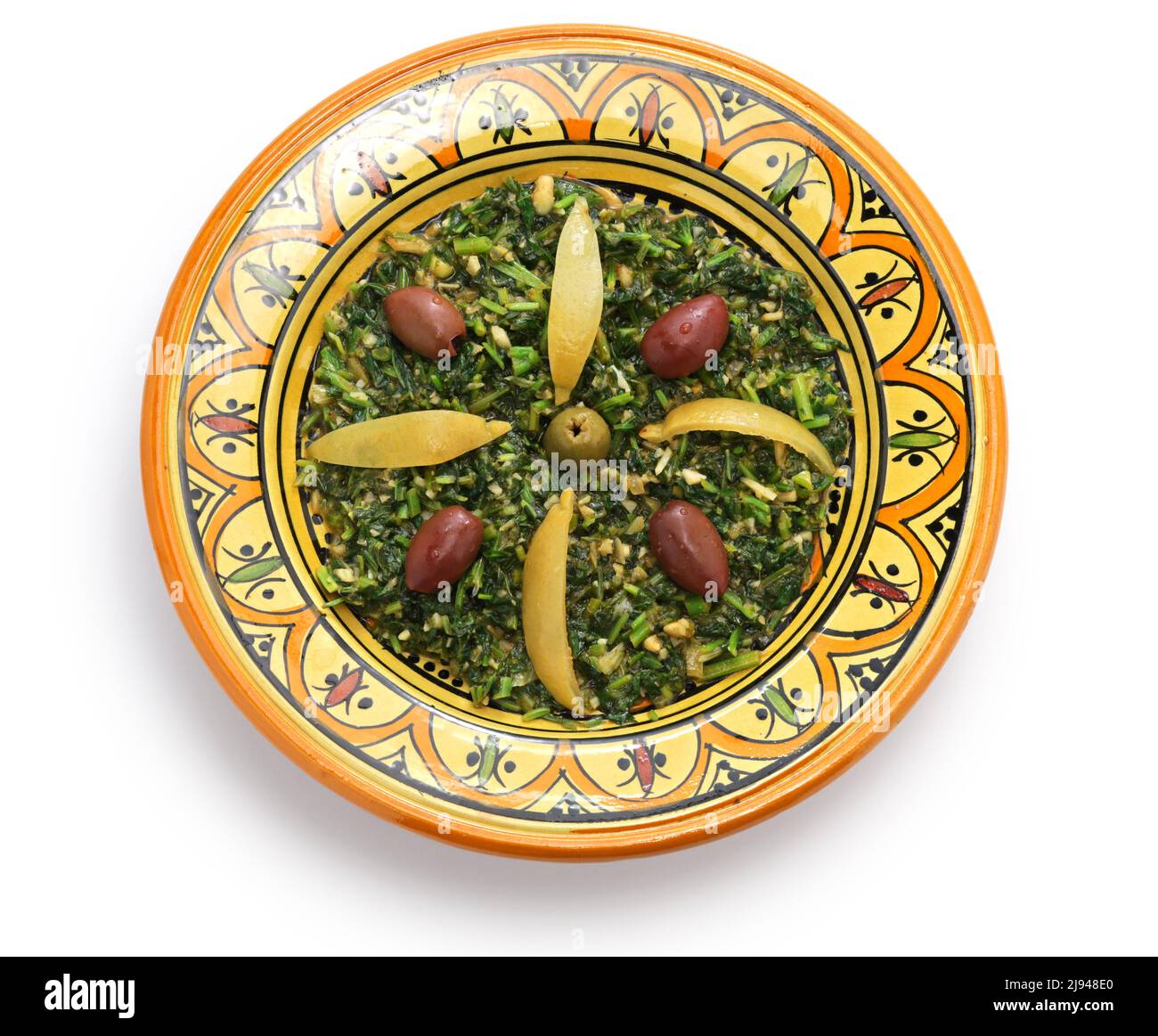 Moroccan mallow salad; the leaves are chopped, steamed and then sauteed ...