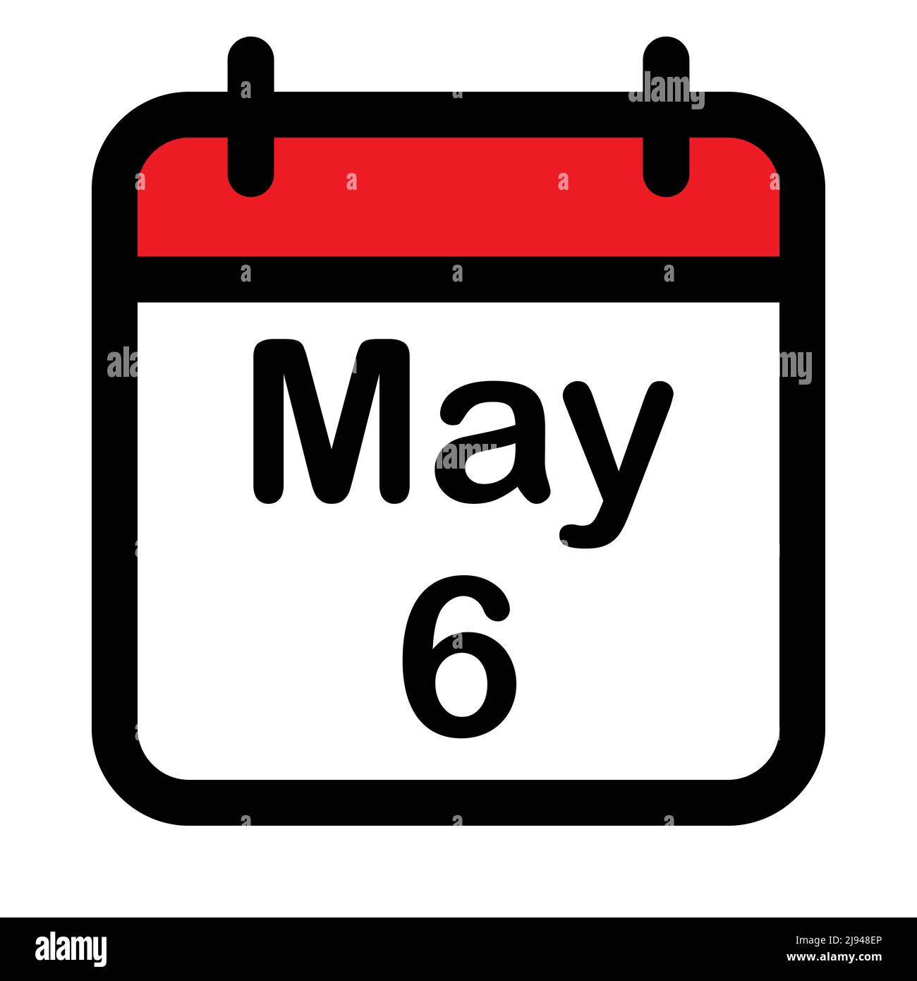 Calendar icon with sixth may, vector illustration Stock Vector Image ...