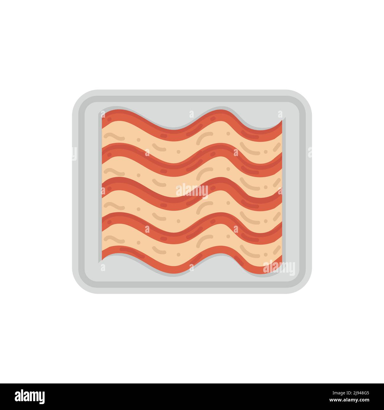 Bacon slices vacuum packed icon isolated on white background Stock ...