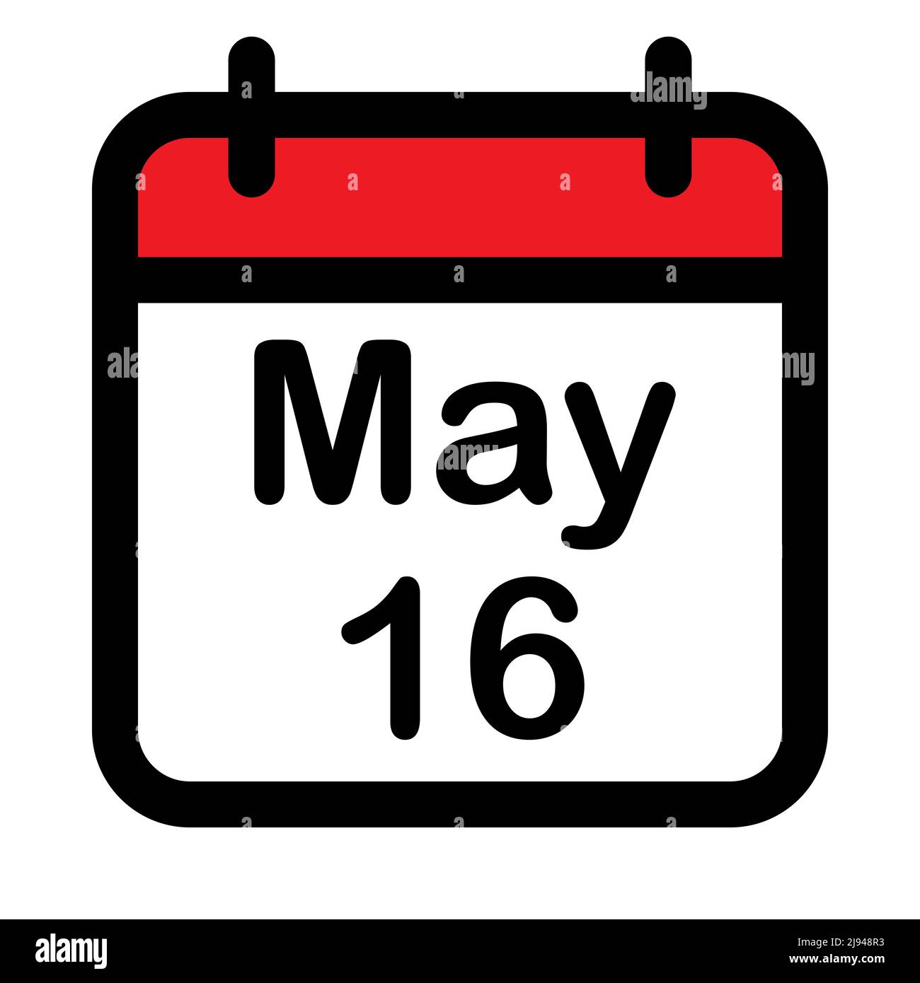 Calendar icon with sixteenth may, vector illustration Stock Vector ...