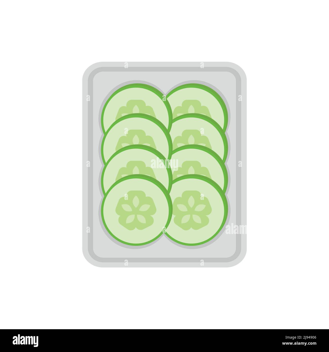 Cucumber slices on white Stock Vector Images - Alamy
