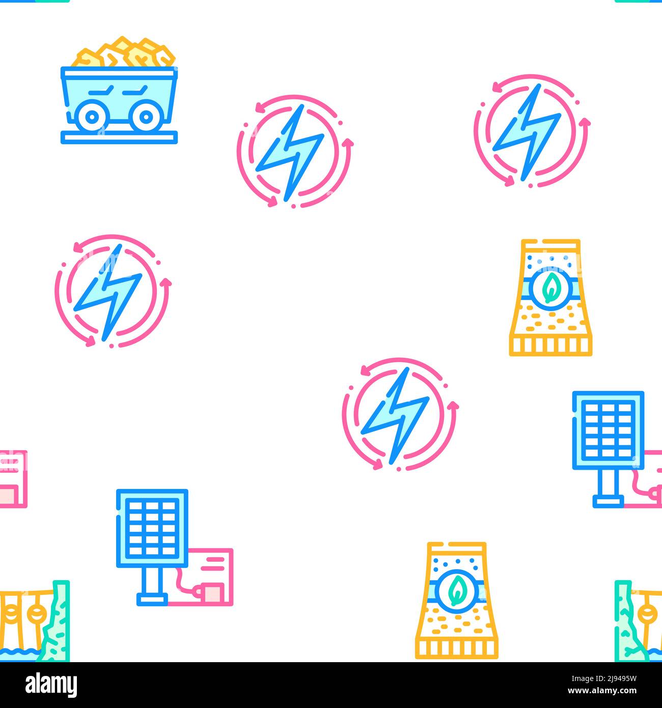 Energy Manufacturing Vector Seamless Pattern Stock Vector Image & Art ...