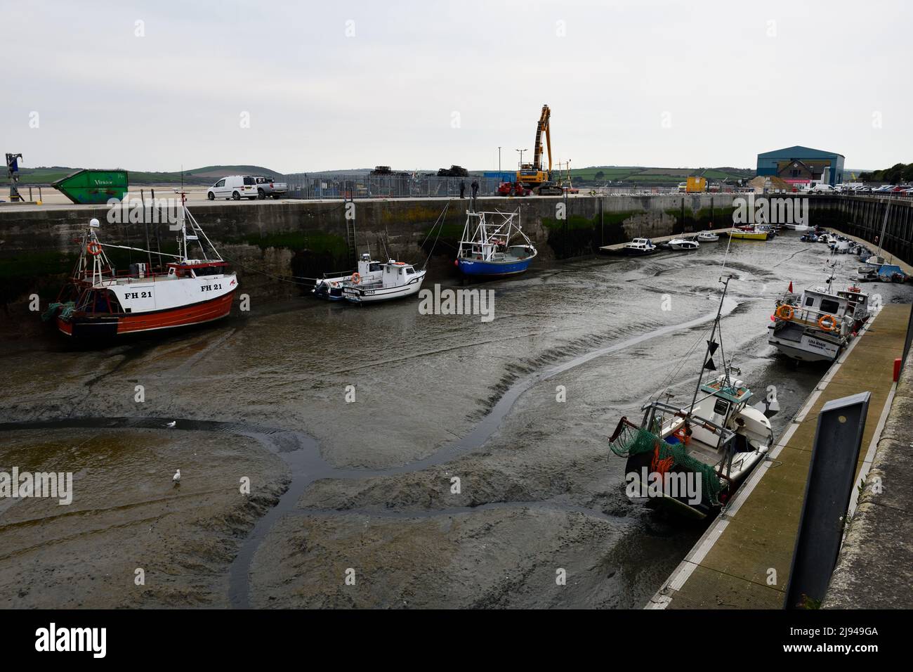 Padstow Harbour with Boats and People Cornwall England uk Stock Photo ...