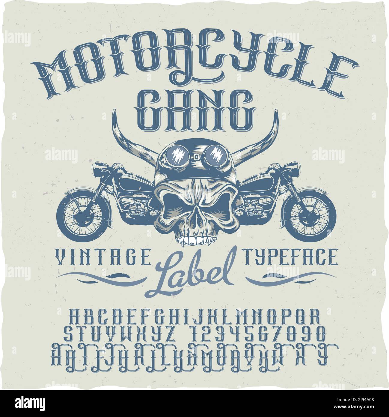 Motorcycle gang typeface poster with vintage font good to use in ...