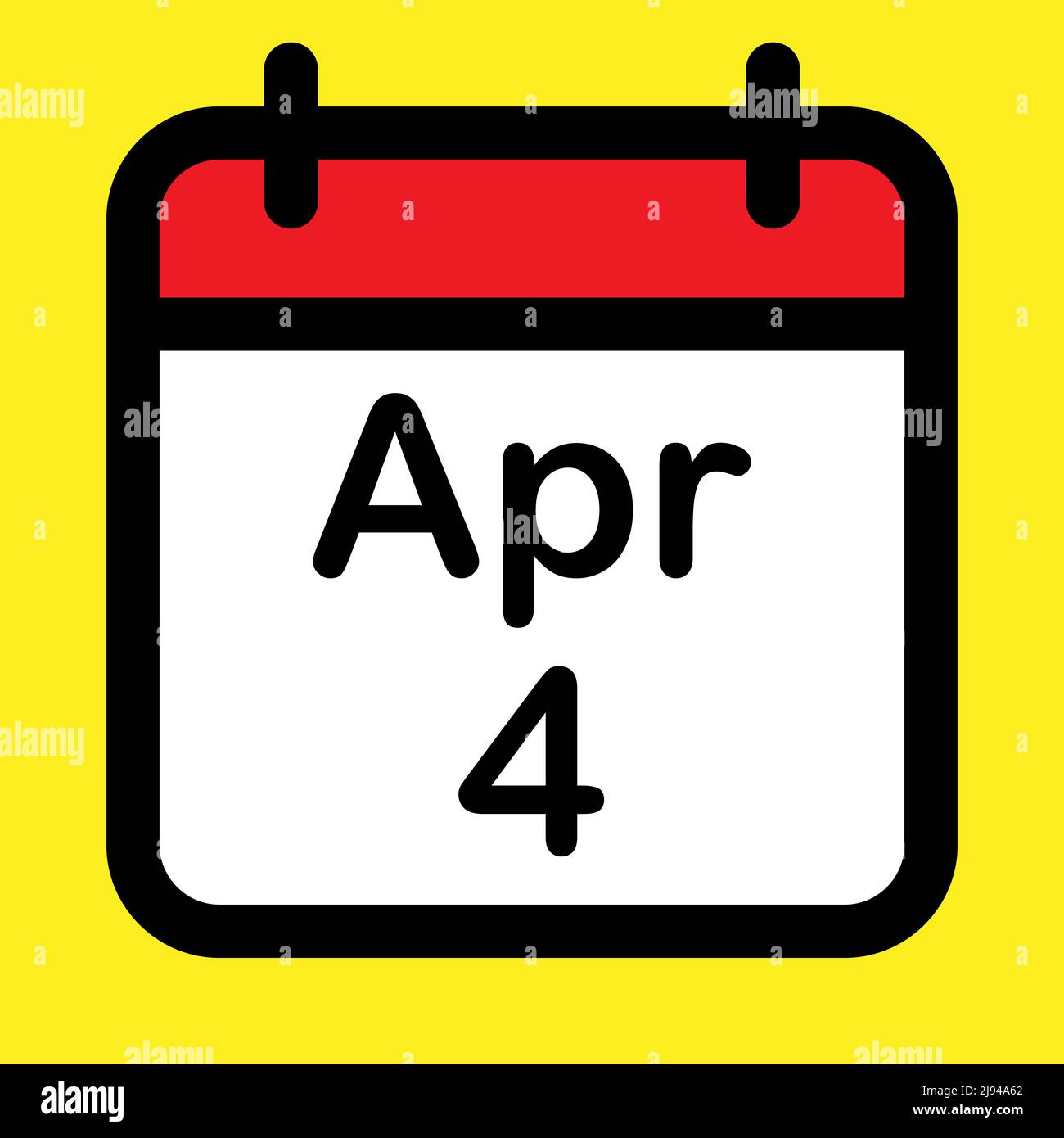 Calender icon fourth April, vector illustration Stock Vector Image ...